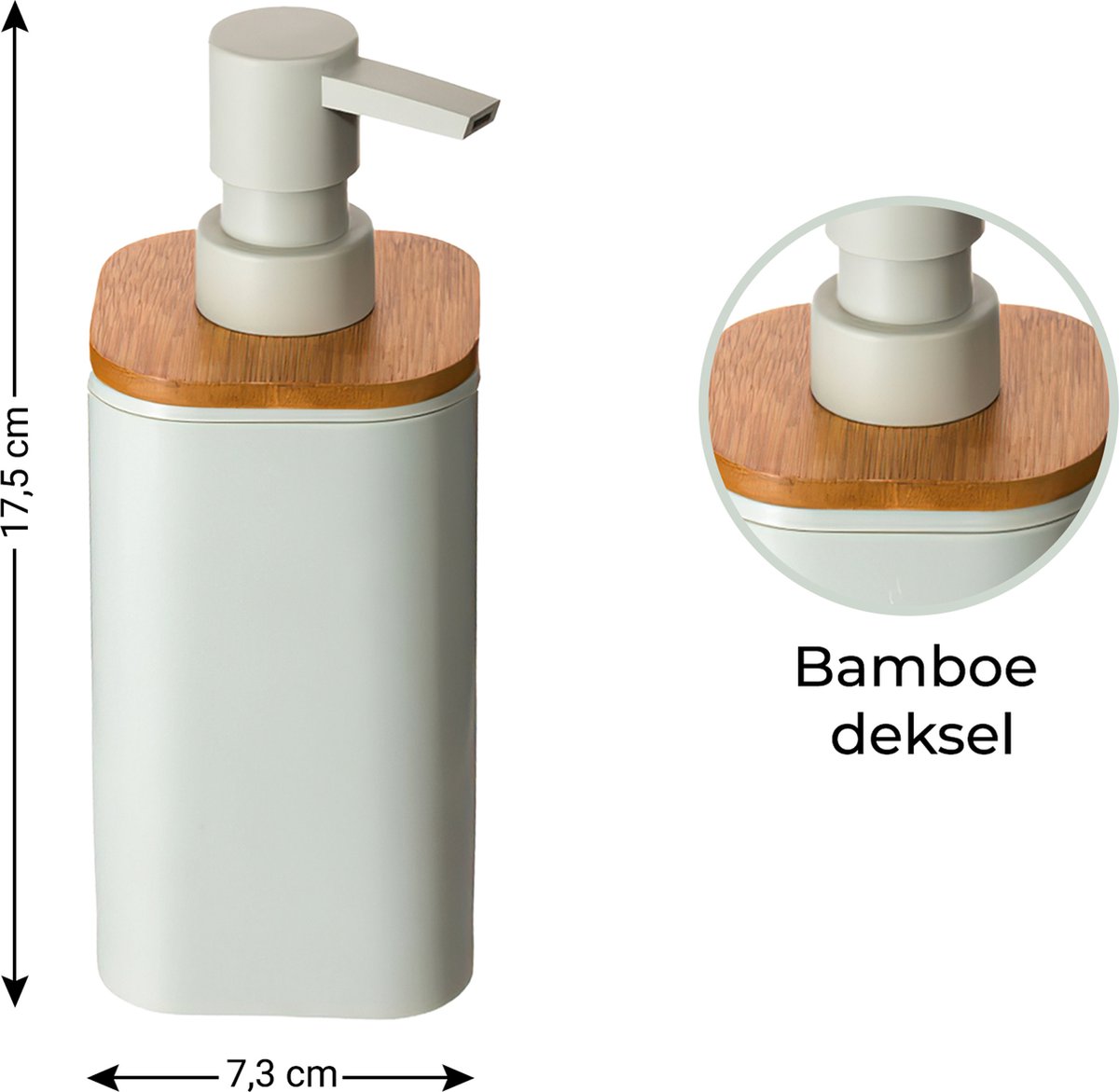 VDN Stainless Zeeppompje - Zeepdispenser - Zeeppompje vrijstaand - Wit ...