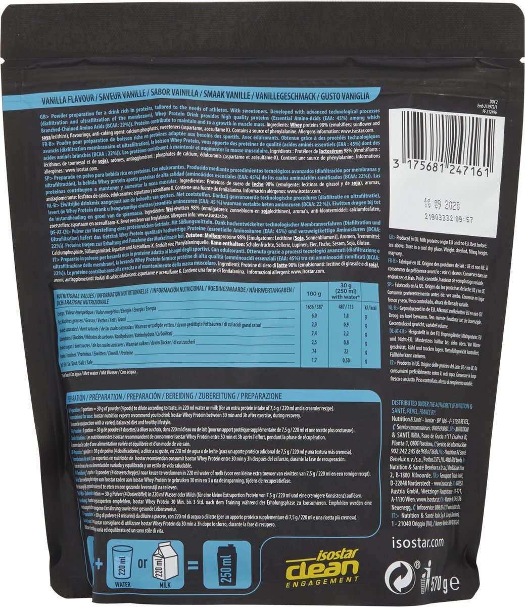 Isostar Whey Protein powder Vanilla 570g | bol.com