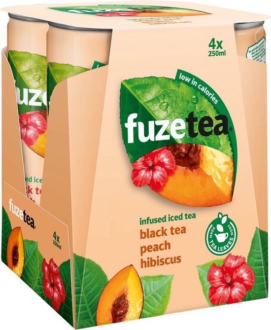 Fuze Tea Black Tea Peach Hibiscus 4 x 250ml | bol.com