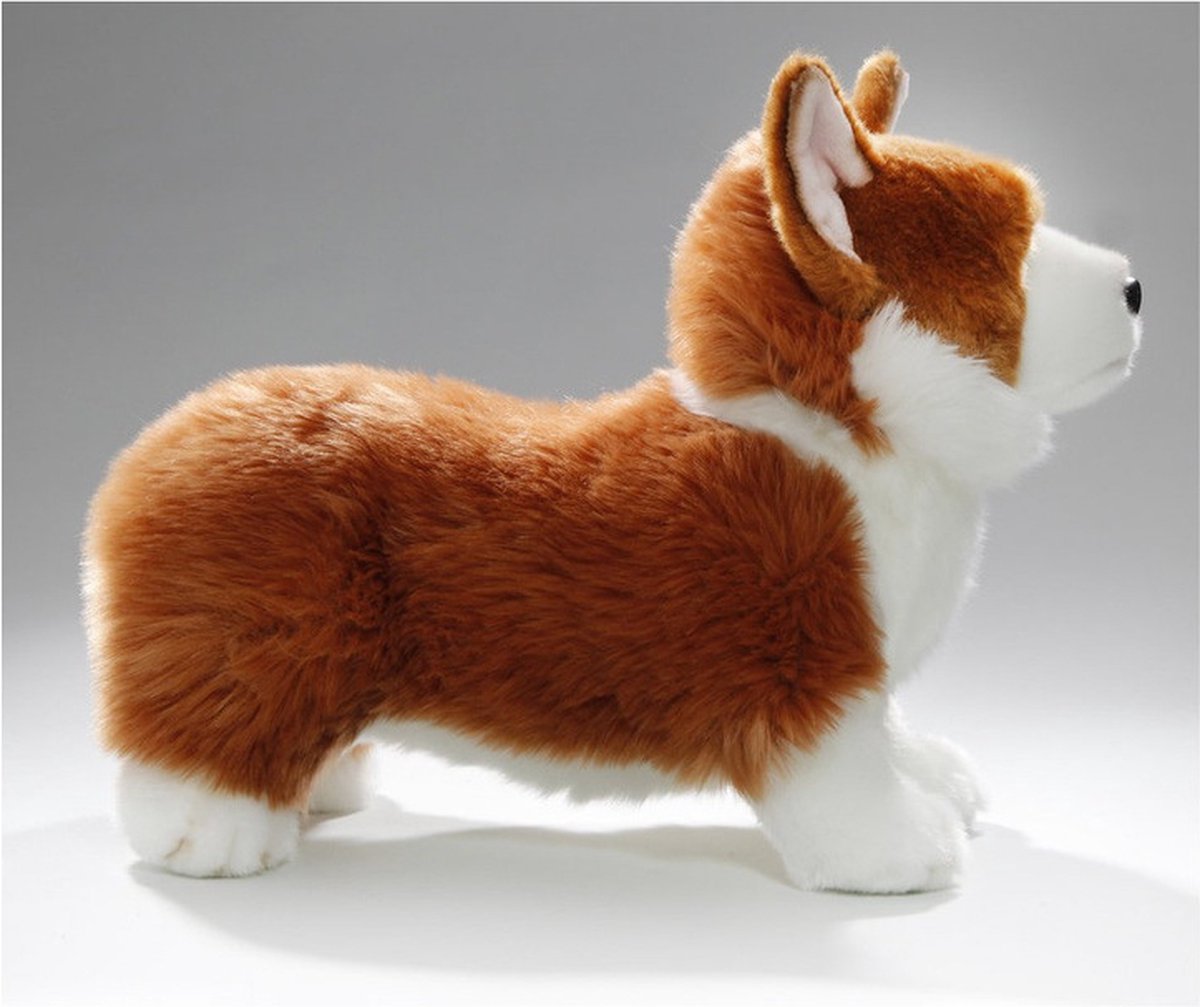 Pluche bruin/witte Corgi hond knuffel 35 cm - Honden huisdieren ...