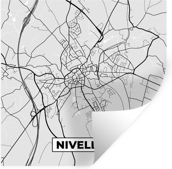 Stickers muraux - Plan de la ville - Zwart Wit - Carte - Nivelles ...