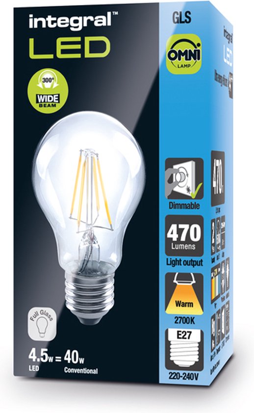 LEDLAMP INTEGRAL E27 4.5W 2700K DIMBAAR WARM WIT | bol.com