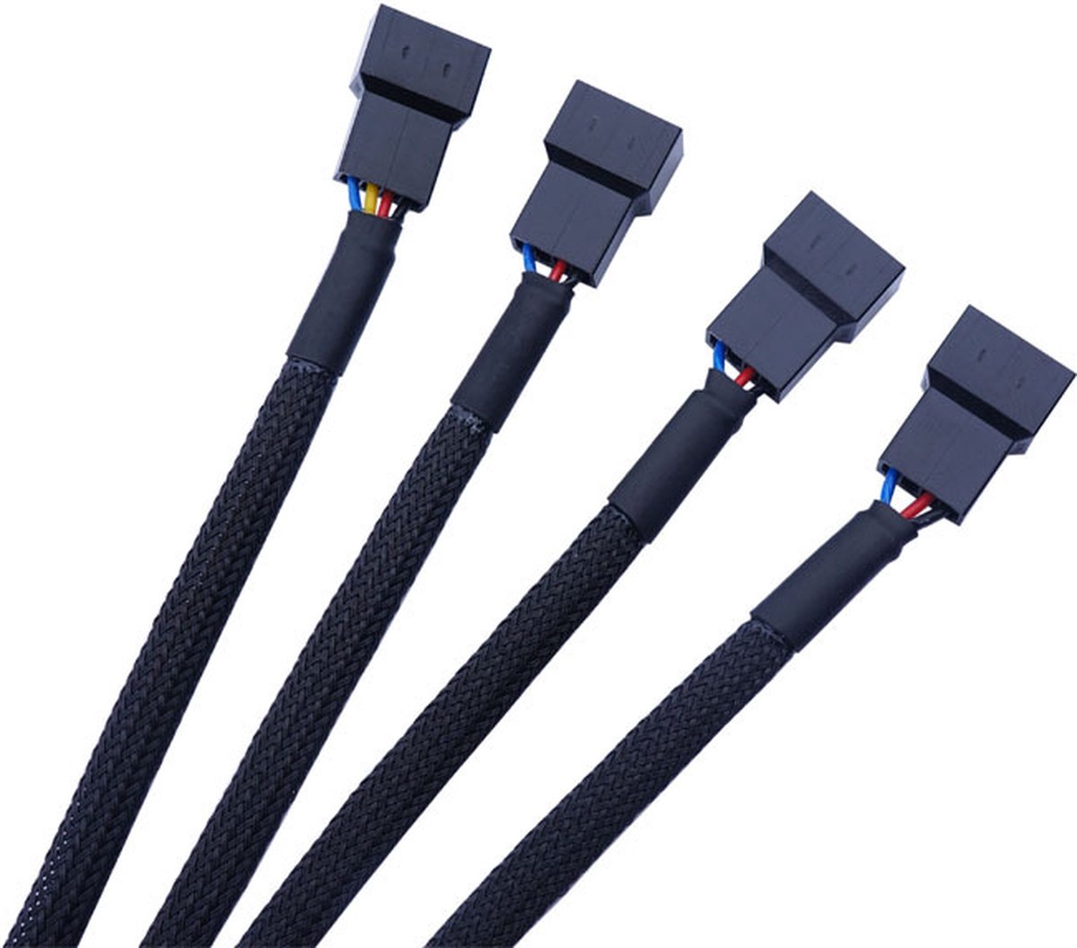 4Pin PWM Om 4x Computer Case Fan Power Mouwen 4-Splitter Adapter Kabel ...