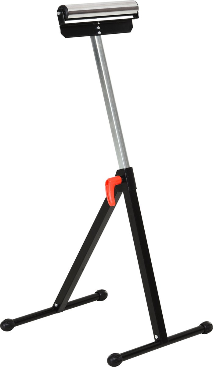 HOMCOM Rolbok zaagbok met rol steunbok materiaalsteun instelbaar tot 90 ...