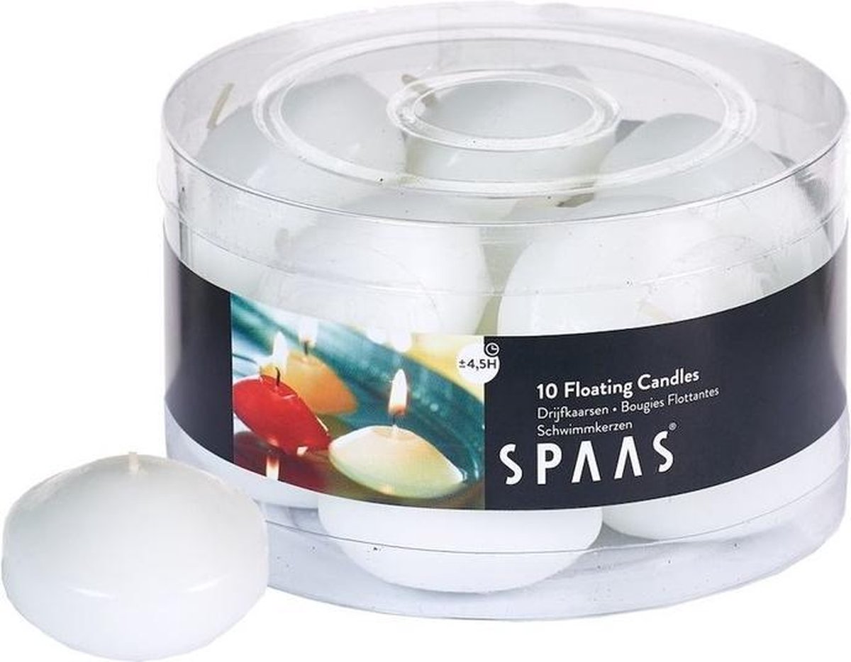 Bougies flottantes Spaas Bougies flottantes - 10 pièces - Blanc | bol.com