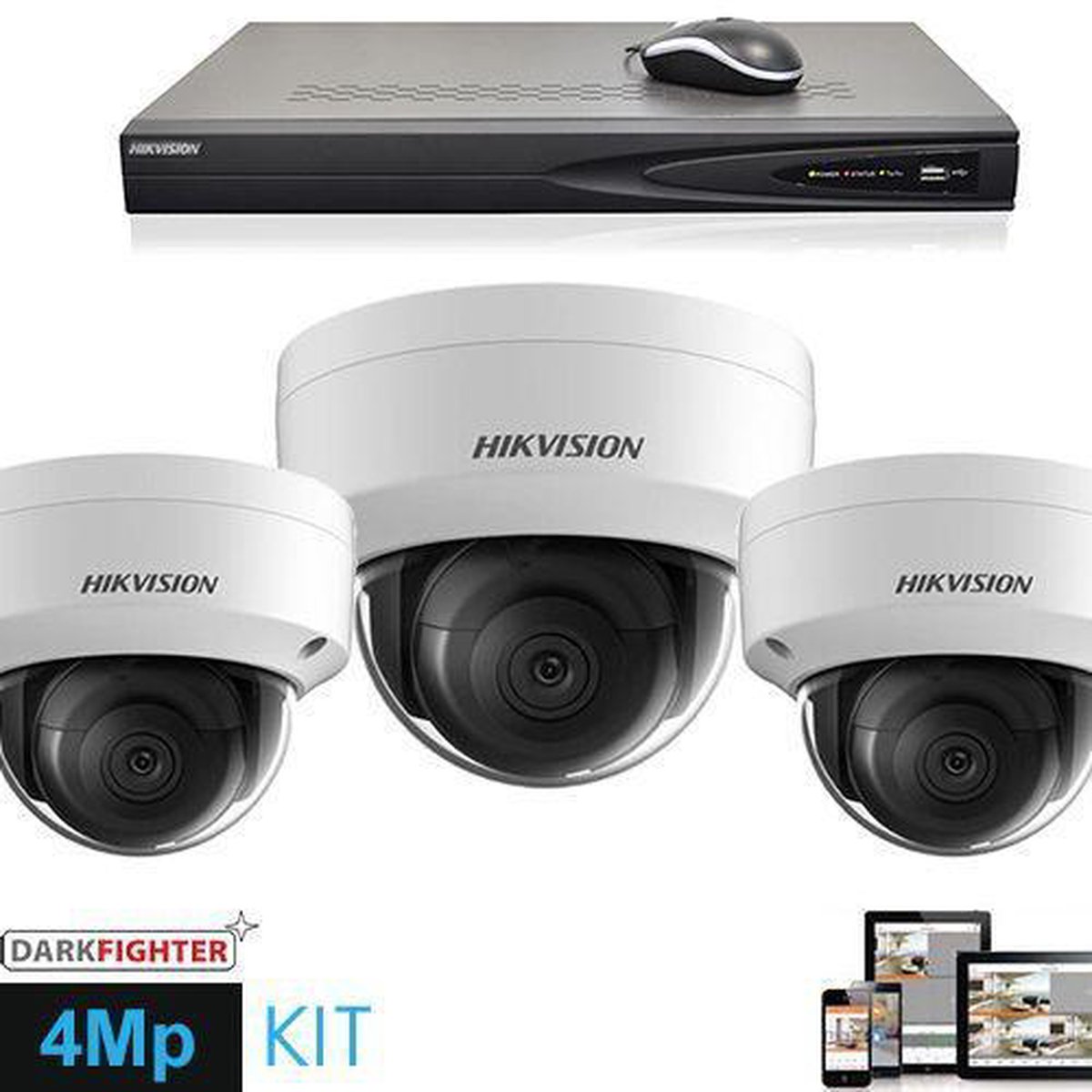 Hikvision. Full HD 4 Megapixel IP camerabewaking set 3x Dome | bol.com