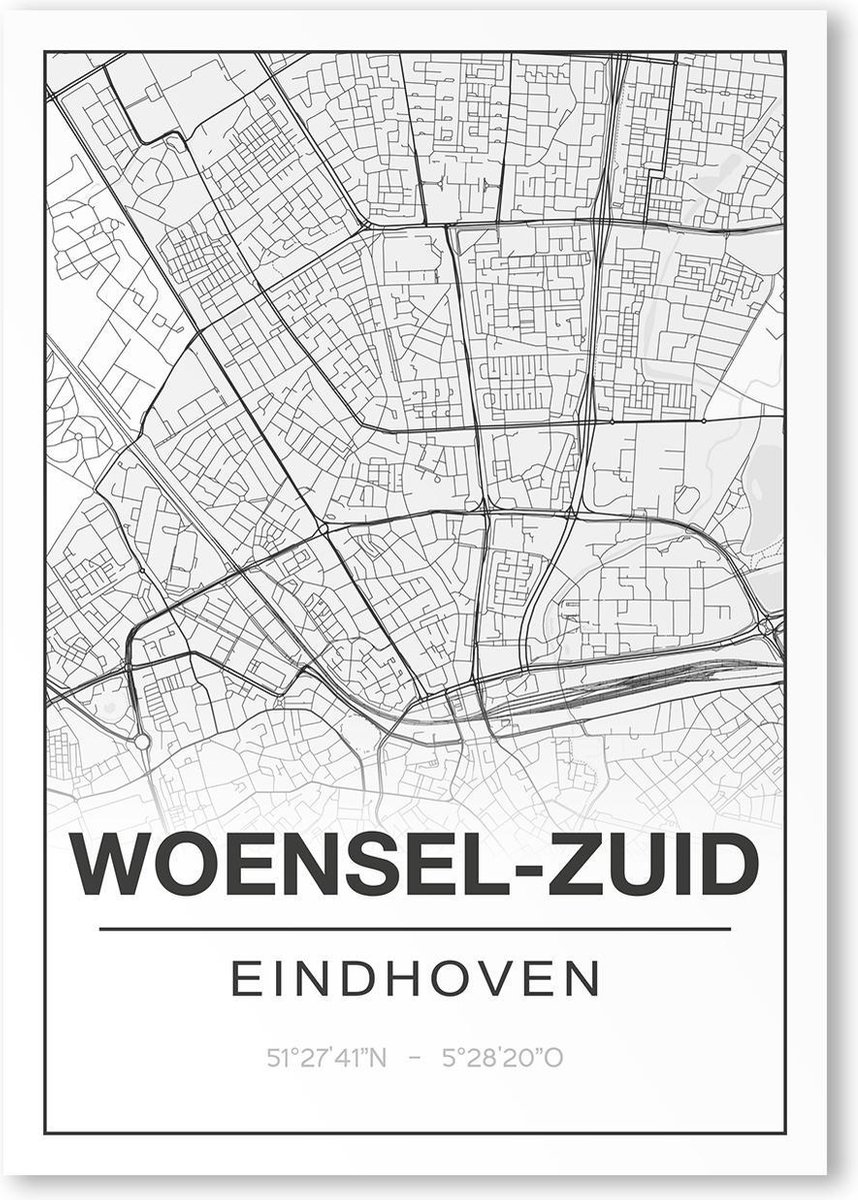 Poster/plattegrond WOENSEL-ZUID - A4 | bol.com
