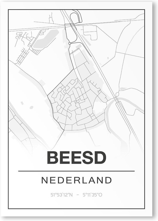 Poster/plattegrond BEESD - 30x40cm | bol
