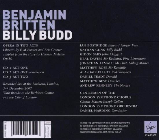 Billy Budd, Harding,daniel | Muziek | bol