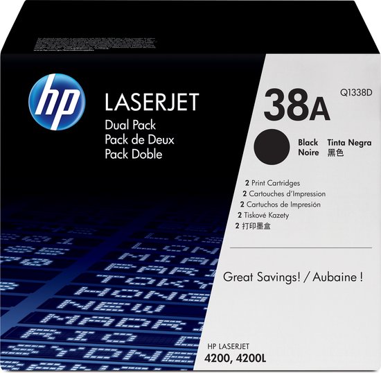 HP 38A - Tonercartridge / Zwart / 2 Pack | bol.com