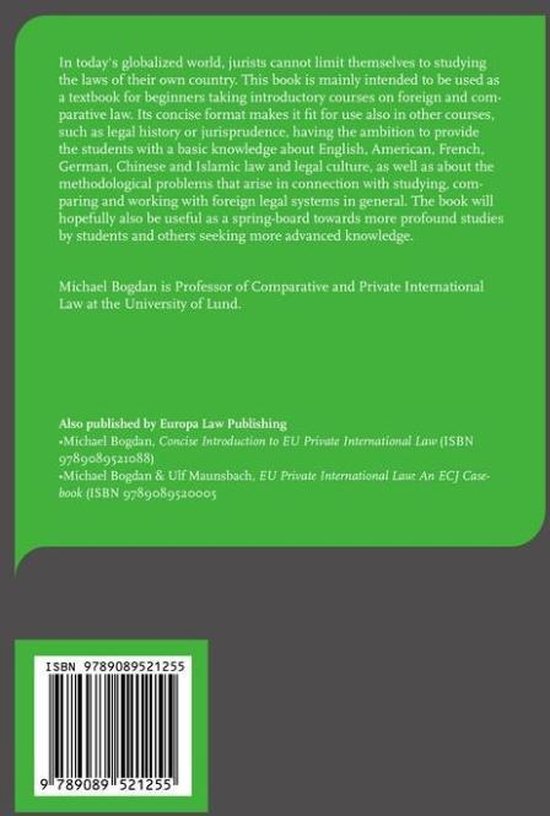 Concise introduction to comparative law | 9789089521255 | Michael ...