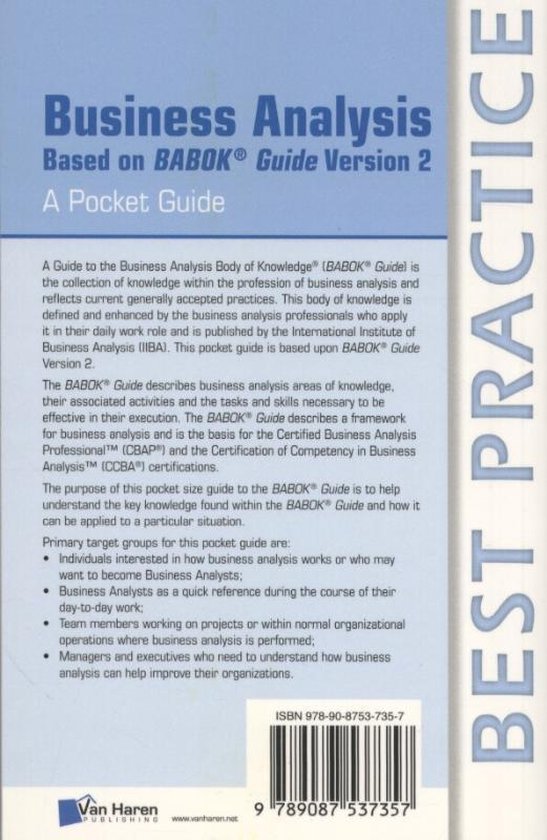 Best practice - Business analysis | 9789087537357 | Jarett Hailes ...