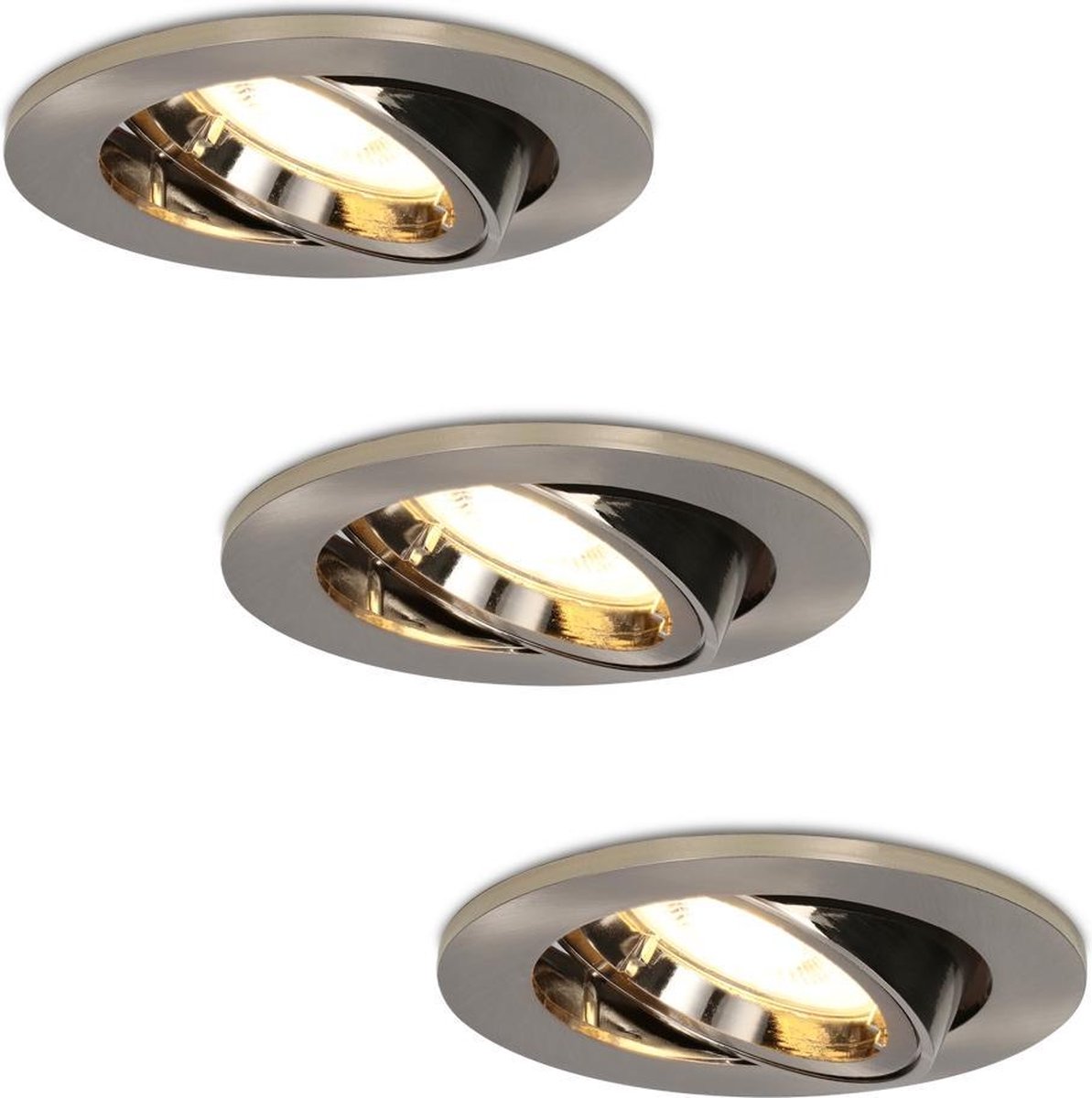 HOFTRONIC - Set van 3 LED Inbouwspots Lublin - GU10 2700K 5 Watt 400 ...