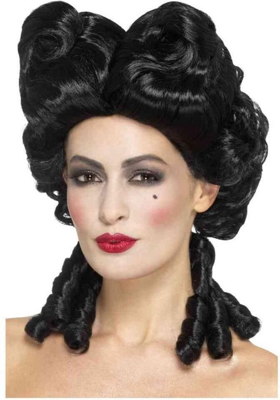 Smiffys - Deluxe Gothic Baroque Pruik - Zwart | bol
