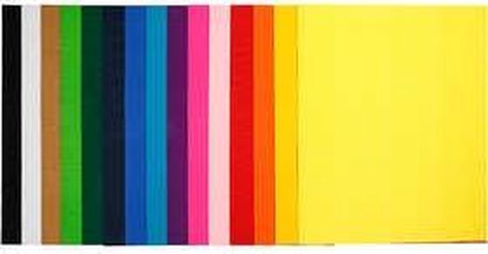 Ribbelkarton, 50x70 cm, 80 gr, diverse kleuren, 1x15vel/ 1 doos | bol