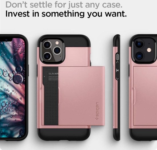 Spigen - Slim Armor CS iPhone 12 / iPhone 12 Pro 6.1 inch - roze | bol.com