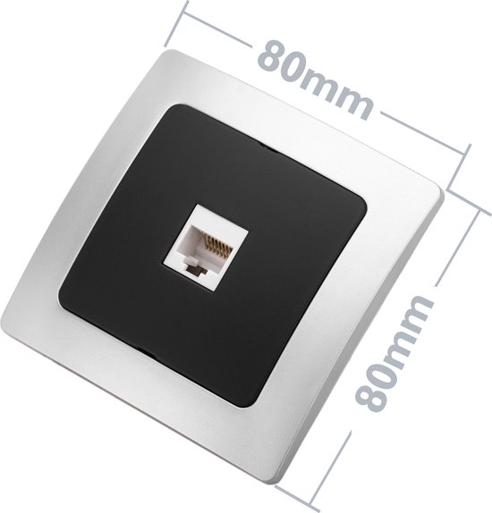 BeMatik - Basis met verzonken RJ45-netwerkaansluiting met 80x80mm frame ...