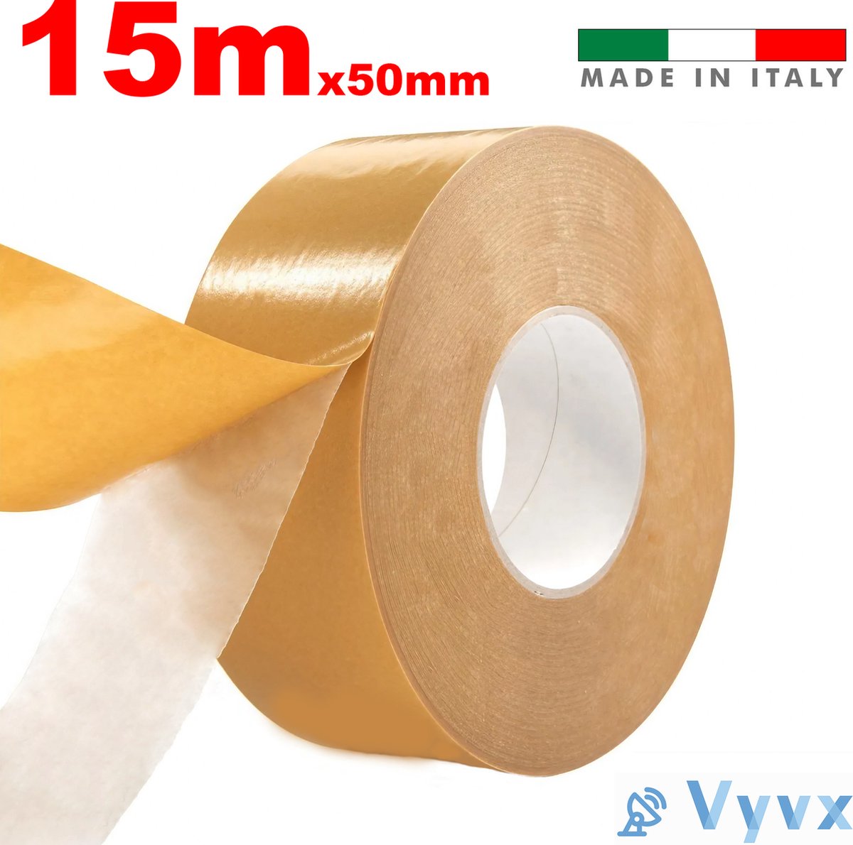 Vyvx® Dubbelzijdige Tape - Montagetape - Extra Dun + Super Sterk - 15m x 50mm | bol.com