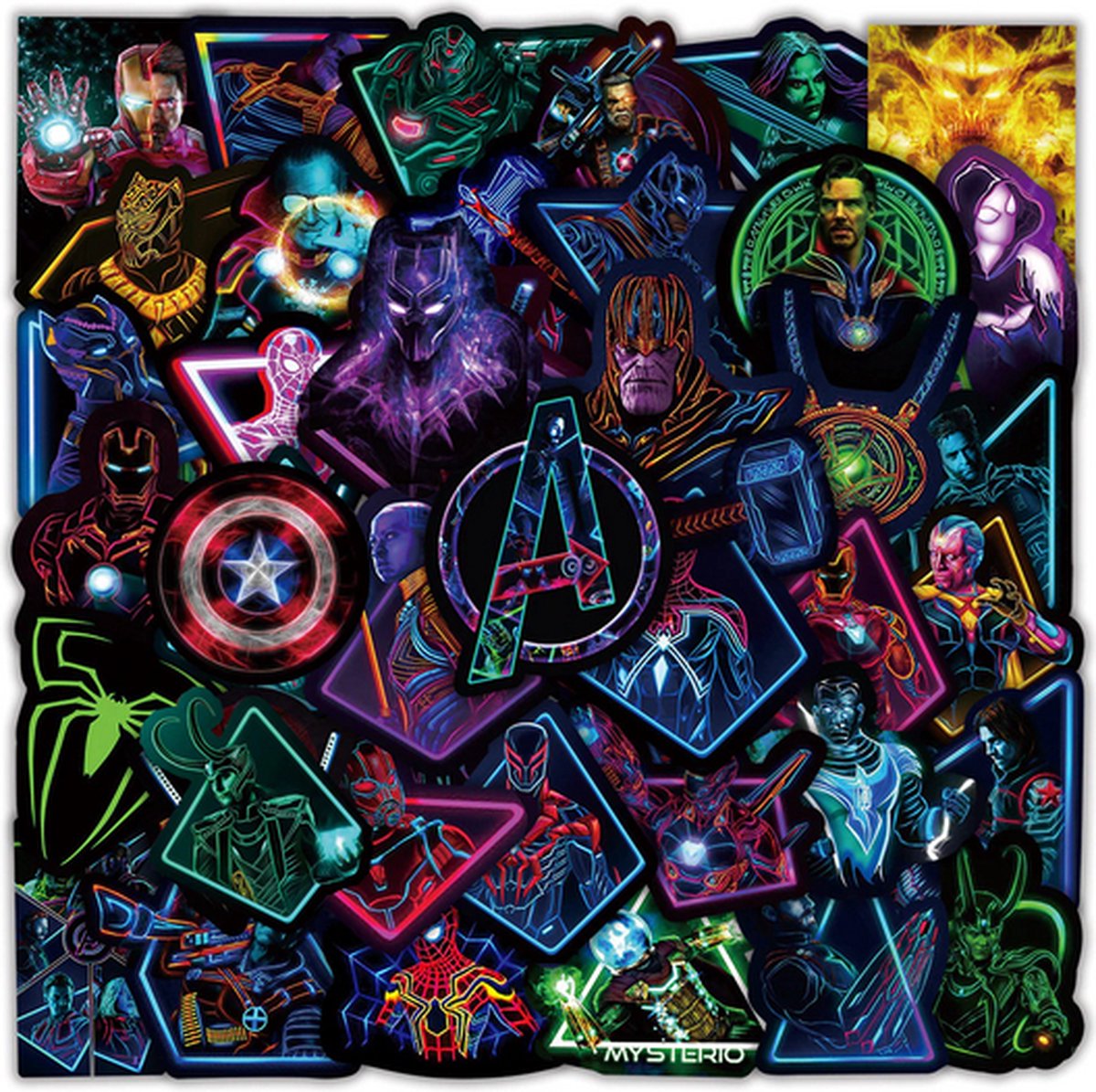 Scrapbook plaatjes - Stickers - Metallic - Avenger - 50 stuks | bol.com
