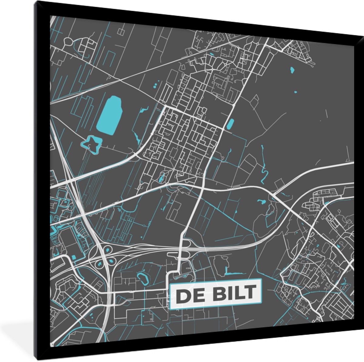 Fotolijst incl. Poster - De Bilt - Kaart - Plattegrond - Stadskaart ...
