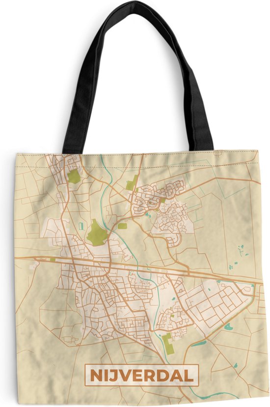 Schoudertas - Strandtas - Shopper Stadskaart - Nijverdal - Vintage ...