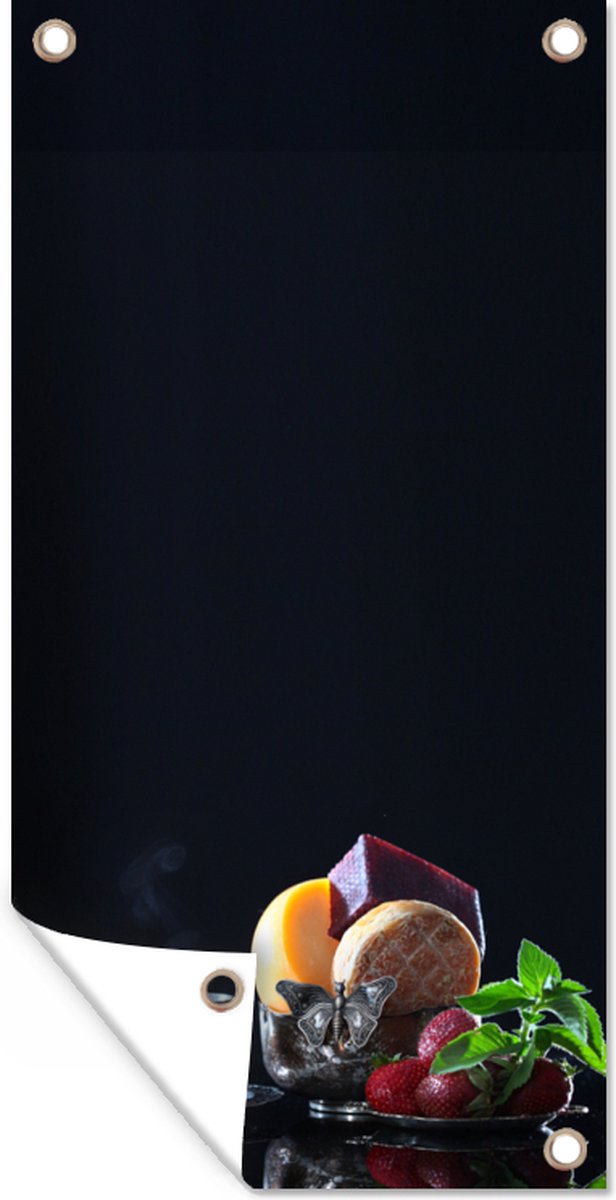 Affiche de jardin Rustique - Fruits - Fromage - Table - Nature morte ...