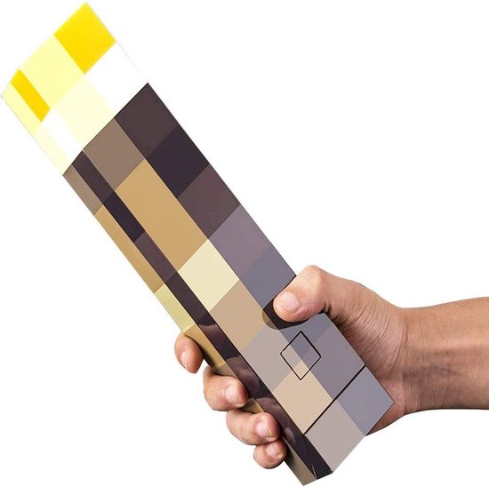 Minecraft Torch LED Lamp - USB Oplaadbaar-Nachtlamp-fakkel lamp-bruin | bol