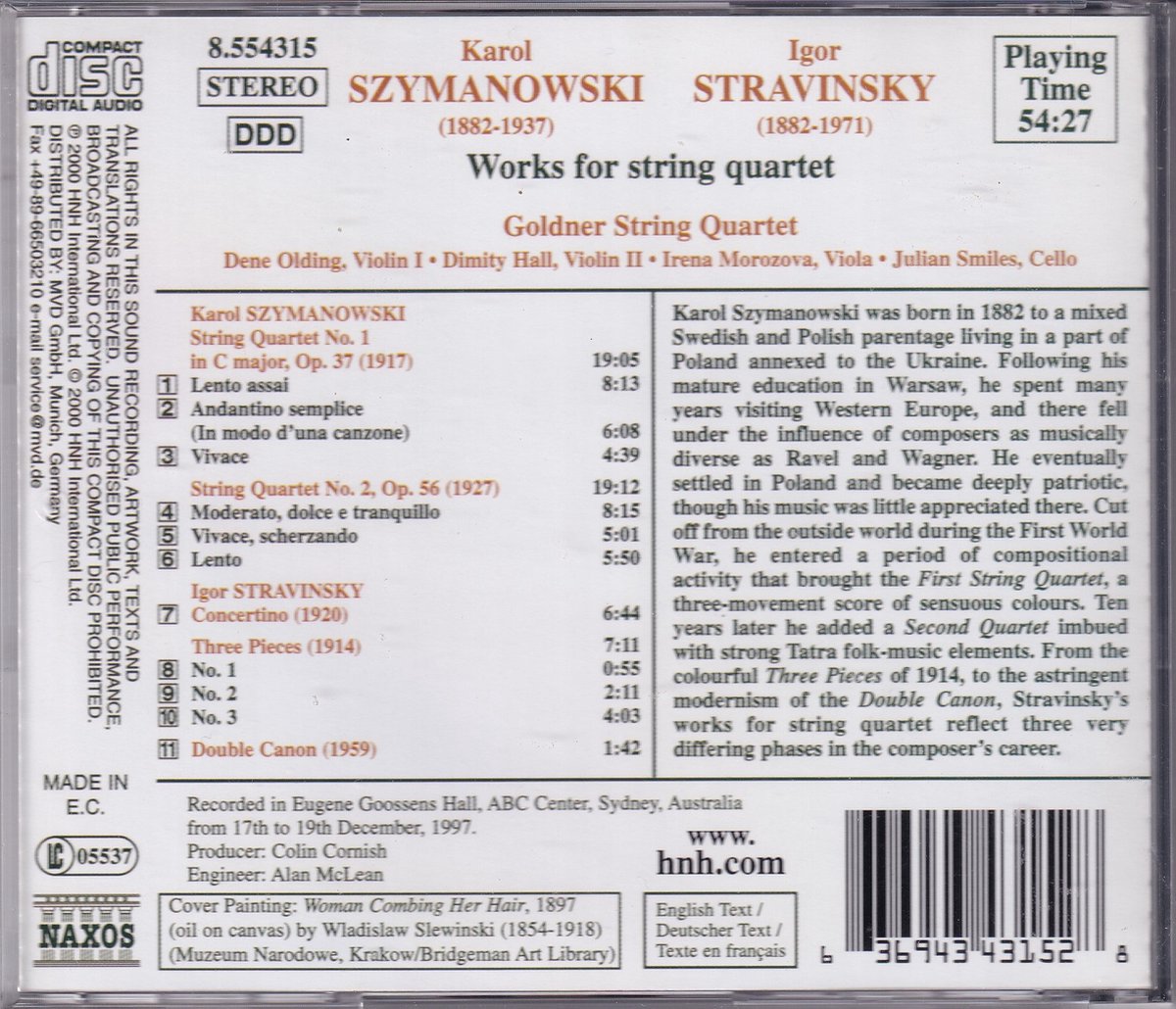 Works for string quartet - Karol Szymanowski, Igor Stravinsky - Goldner String... | bol.com