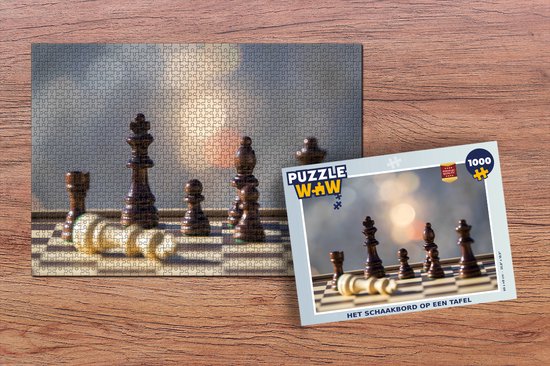 Puzzel Het schaakbord op een tafel - Legpuzzel - Puzzel 1000 stukjes ...