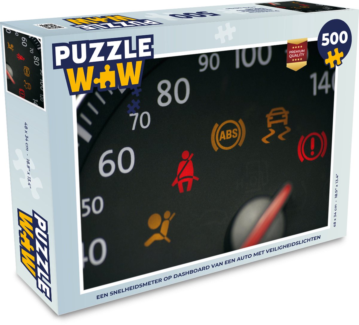 Puzzel Een snelheidsmeter op dashboard van een auto met ...