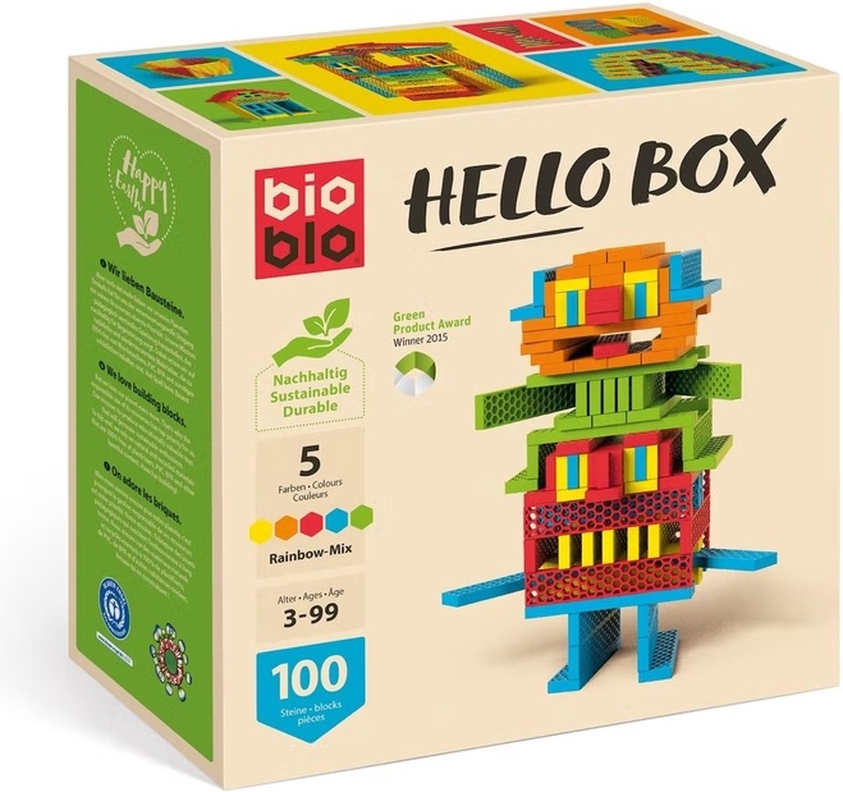 Bioblo Bouwset - Hello Box Rainbow-Mix met 100 stenen | bol