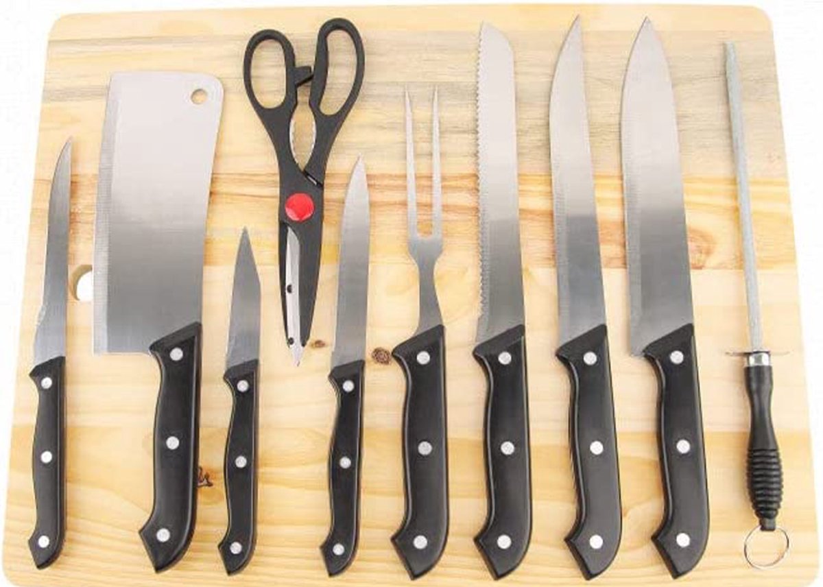 Messenset inclusief snijplank | 11-Delig | Knife - Keukenmessen ...