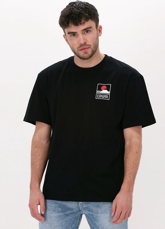 Edwin Sunset On Mt. Fuij Ts Polo's & T-shirts Heren - Polo shirt - Zwart - Maat S | bol