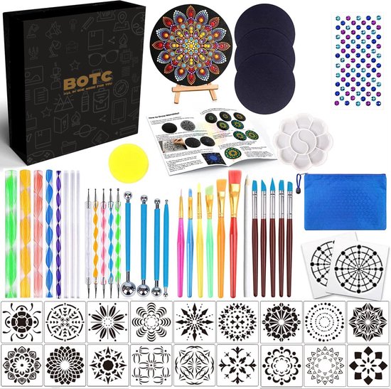 BOTC Mandala Dotting Tools - Teken sjablonen-46 delig - Dot Painting ...