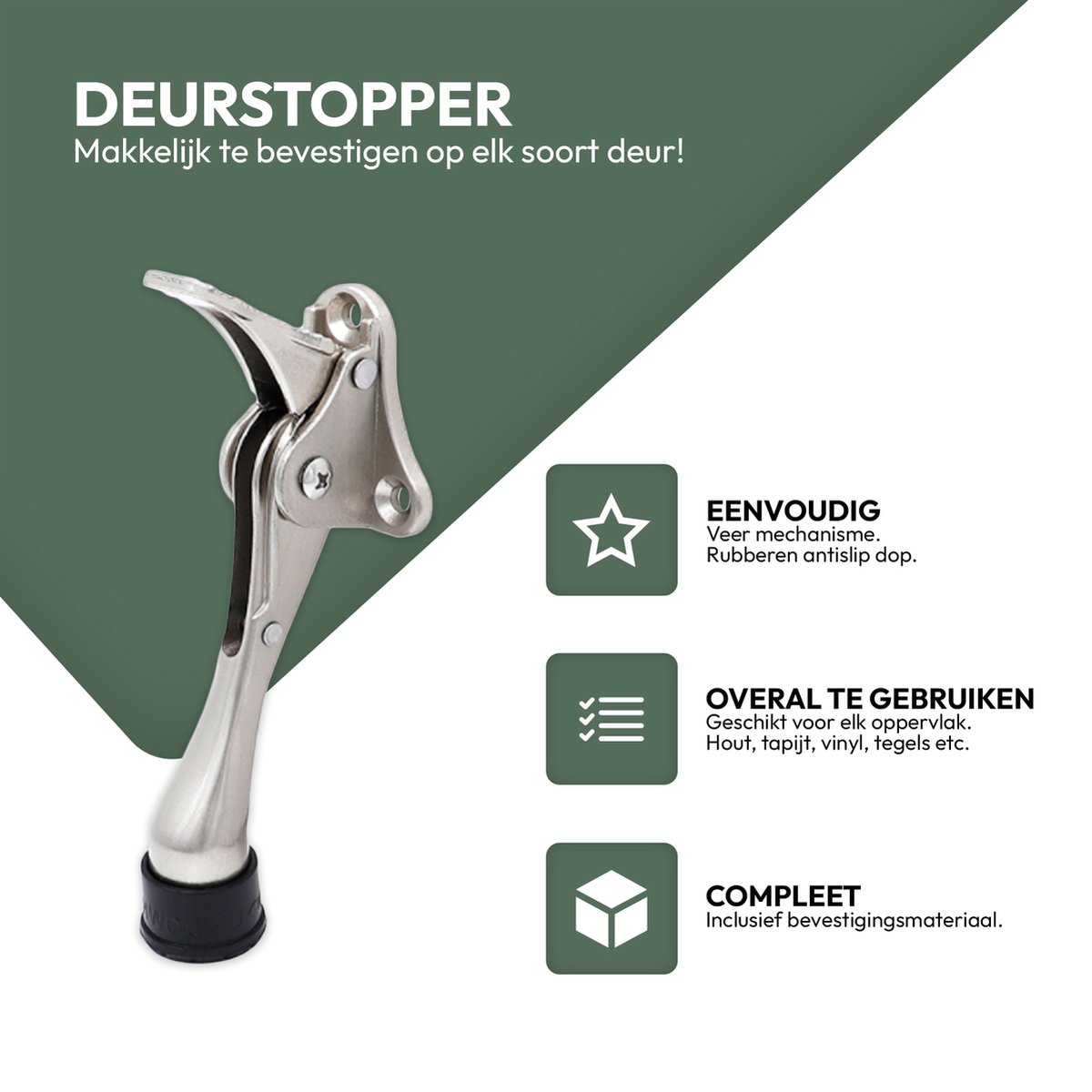 STACK Deurstopper | Stevige Deurstopper - RVS Deurvastzetter - Binnen ...