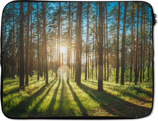 Laptophoes 17 inch - Zon - Bomen - Landschap - Gras - Laptop sleeve - Binnenmaat... | bol