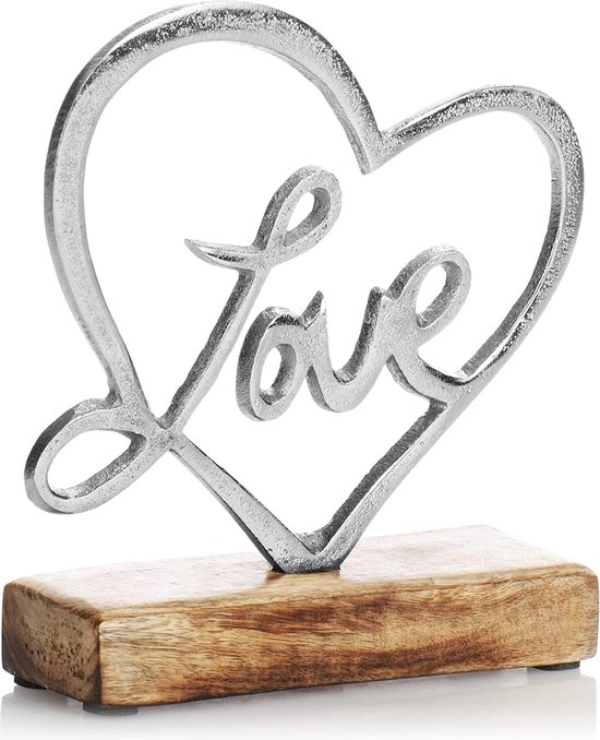 Premium decoratiestandaard hart - metalen hart met letters op ...
