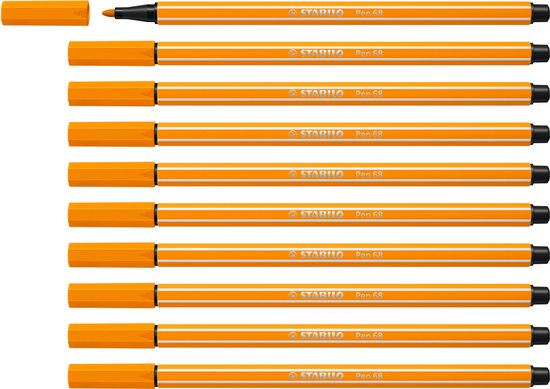STABILO Pen 68 - Premium Viltstift - Oranje - Doos 10 stuks | bol