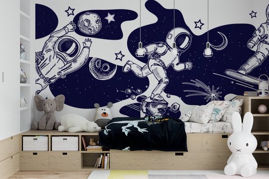 Running and Jumping Astronauts | Decoratie | Jongens behang ...