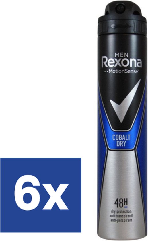 Rexona Dry Cobalt For Men Deodorant Spray - 6 x 150 ml | bol