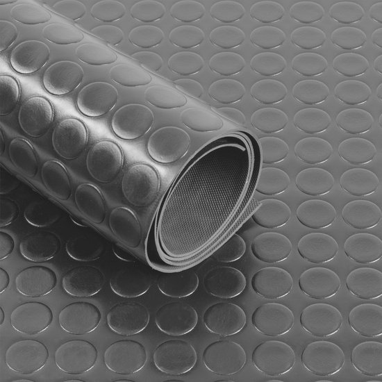 etm Rubber loper - Rubbermat - Big Button - 2 mm - Donkergrijs - 120 x ...