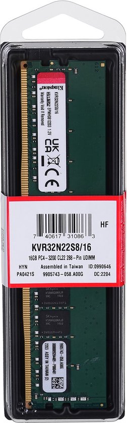 Processor Kingston KVR32N22S8/16 16GB 3200 MHz | bol