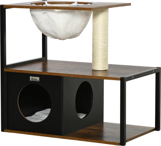 PawHut Kattenhuis met krabpaal D30-512 | bol