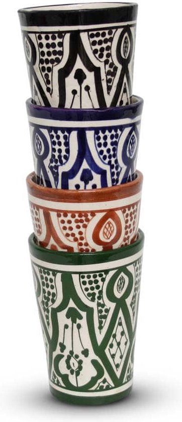 Marokkaanse Beker Zwart Nakhil Ø 8 x 12cm | bol.com