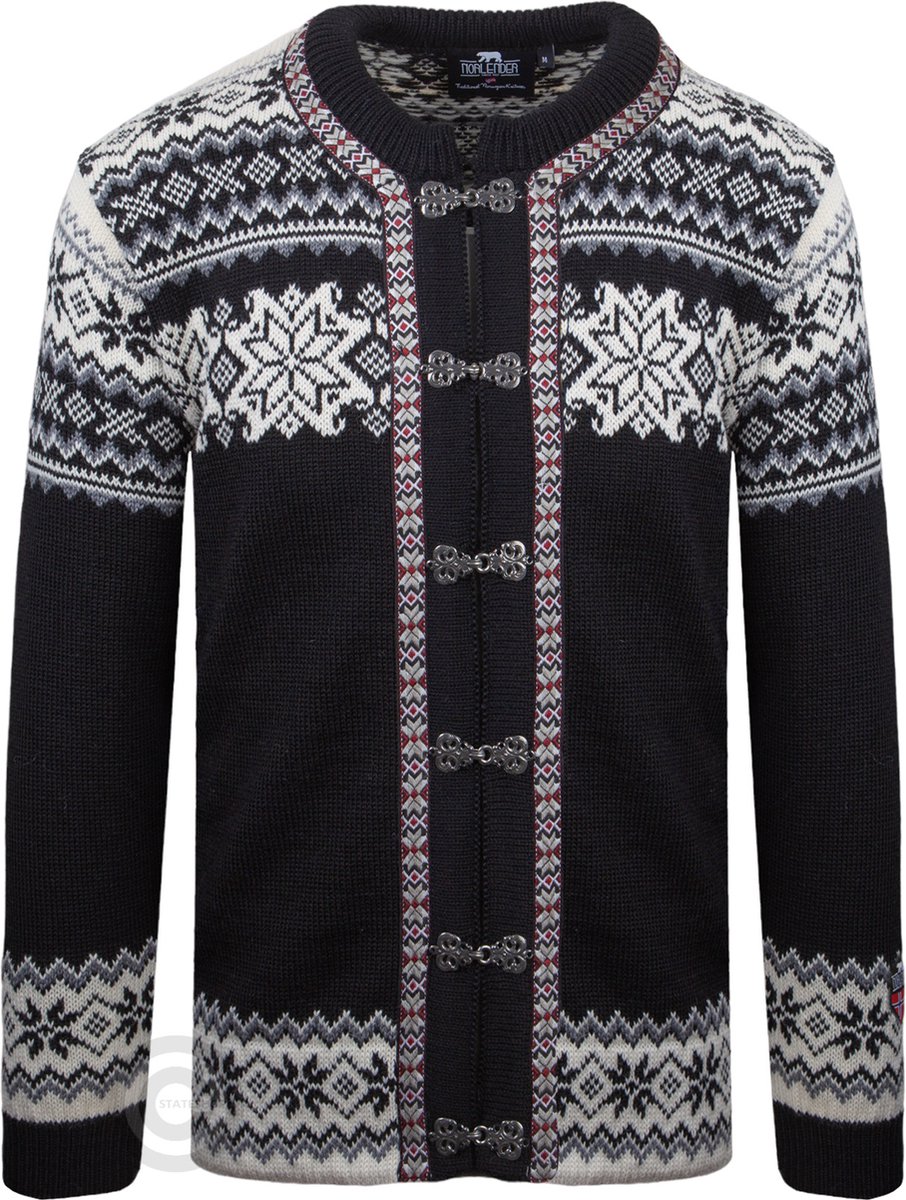 Norfinde Noorse retro vest - 100% wol - zwart | bol.com