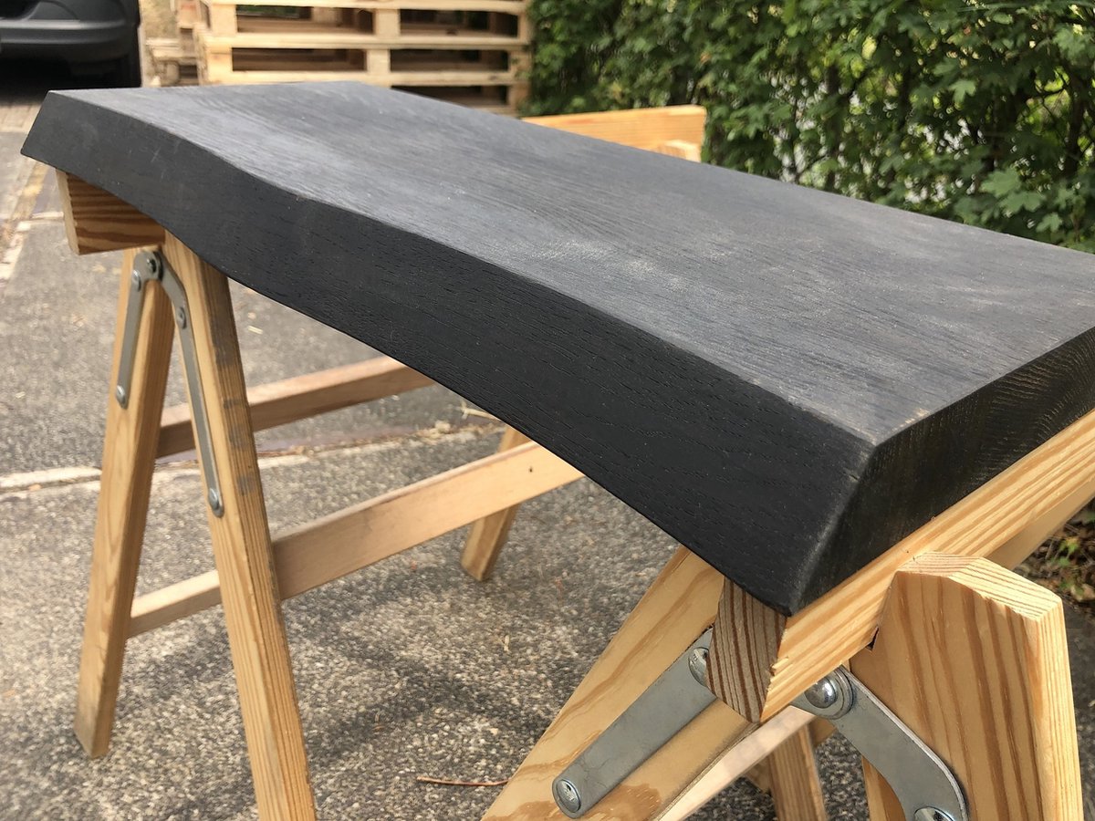 Boomstam wandplank zwart geverfd - 60cm | bol.com