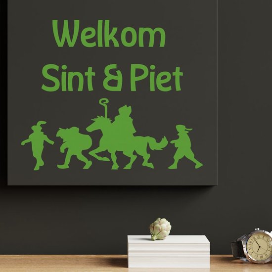Stickerheld - Muursticker Welkom sint en piet - Woonkamer - Sinterklaas ...