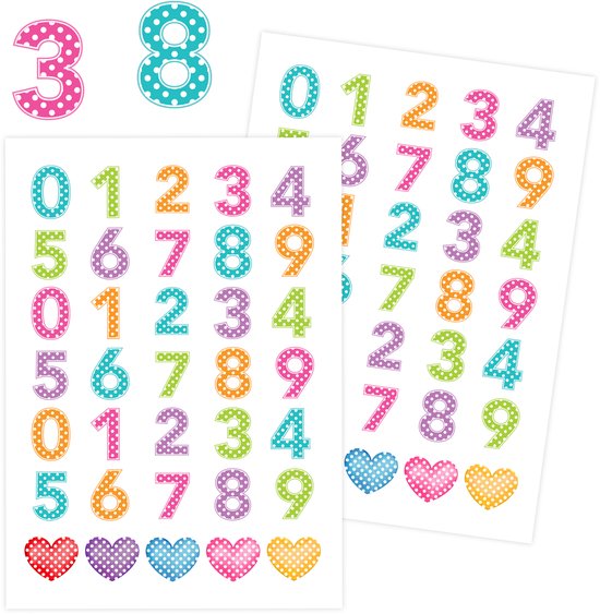 Cijfer Stickers - 2 Stickervellen - Getallen Stickers | bol