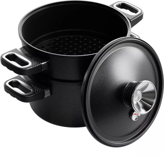AMT Gastroguss Pot, deksel en stoominzet – Geschikt voor alle ...