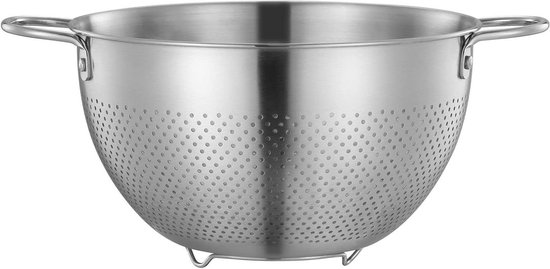 Roestvrijstalen zeef met poten en handvat - ideaal voor pasta, groenten ...